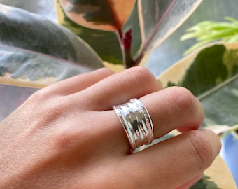Silver Chunky Ring | Etsy