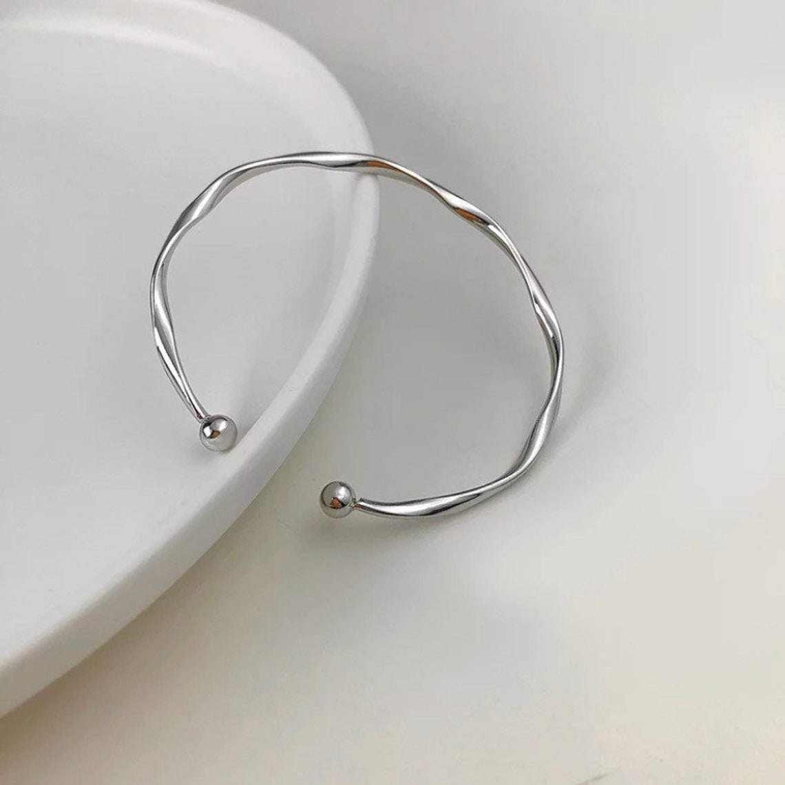 Silver Adjustable Bangle Bracelet Silver Bangle Adjustable - Etsy