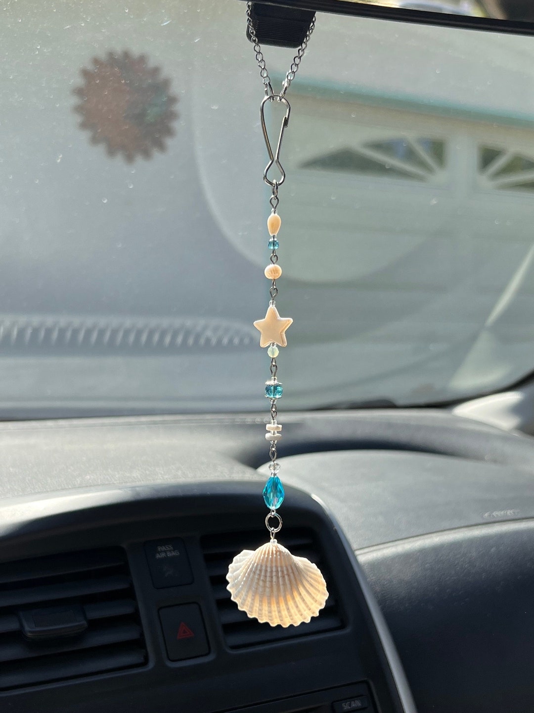 Coastal Beach Shell Car Charm / Beach Decor / Unqique Car Accessories ...