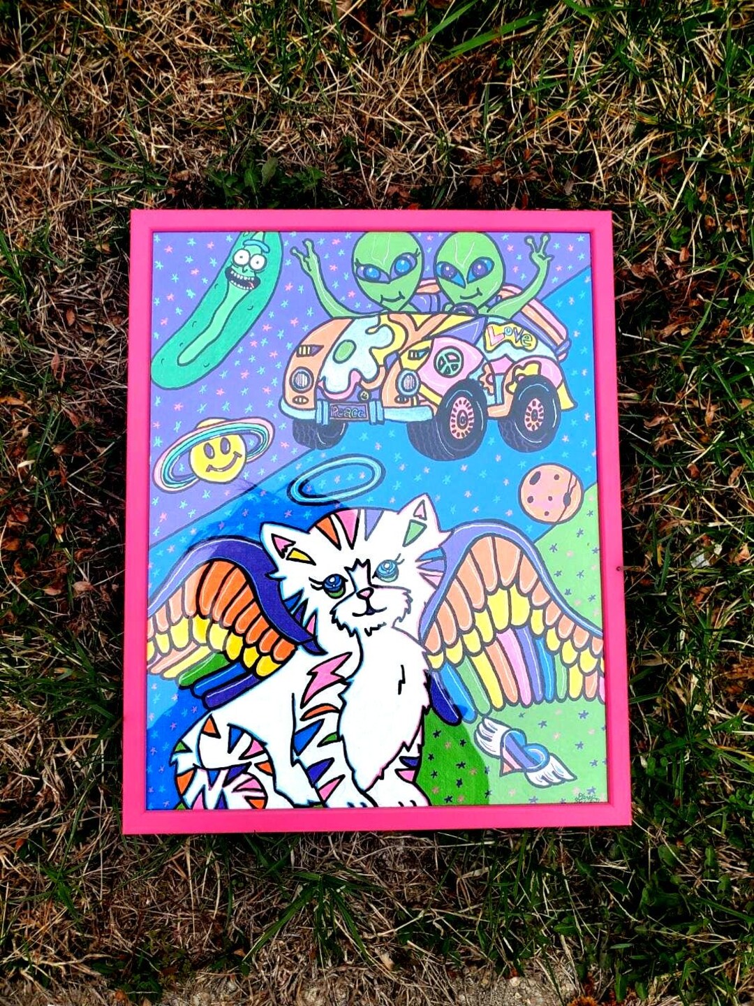 Lisa Frank Pickle Rick and Morty Painting 11x14 - Etsy