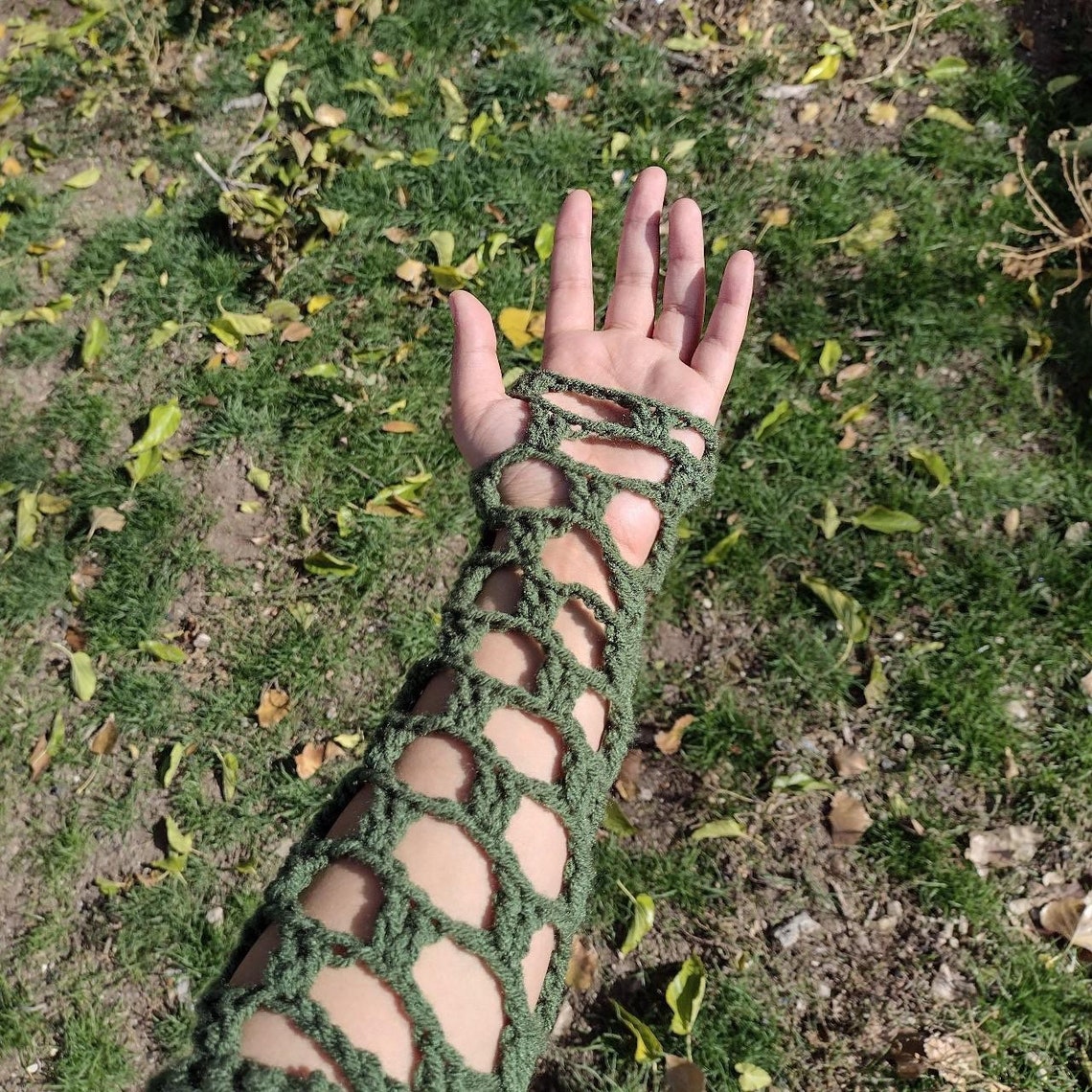 Fairy Grunge Handmade Long, Fishnet, Fingerless Gloves, Arm Warmers ...