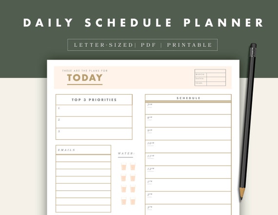 Adult Focus Daily Planner Printable ADHD Daily Planner | Etsy