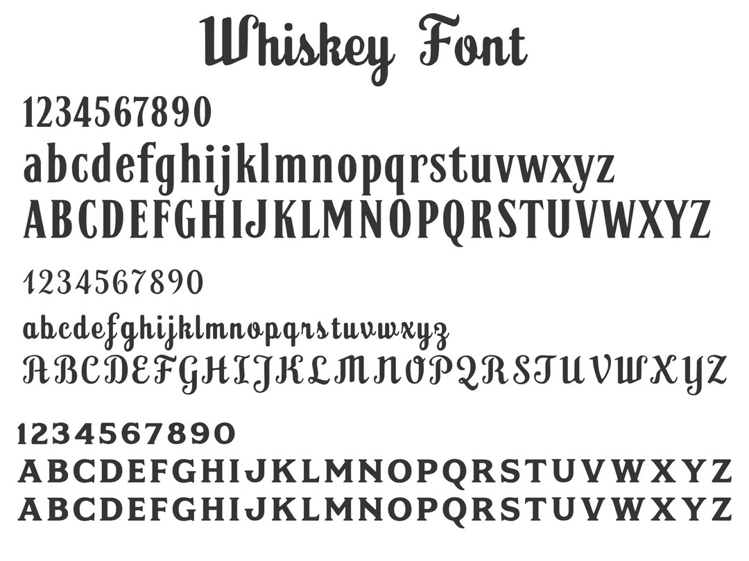 Set of 3 Cursive Font Whiskey Font Vintage Script Whiskey Cursive Font ...