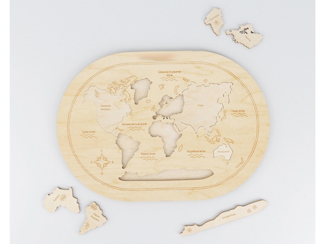 Laser Cut World Map Peg Jigsaw Puzzle Toy - Etsy
