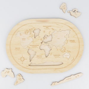 Laser Cut World Map Peg Jigsaw Puzzle Toy - Etsy