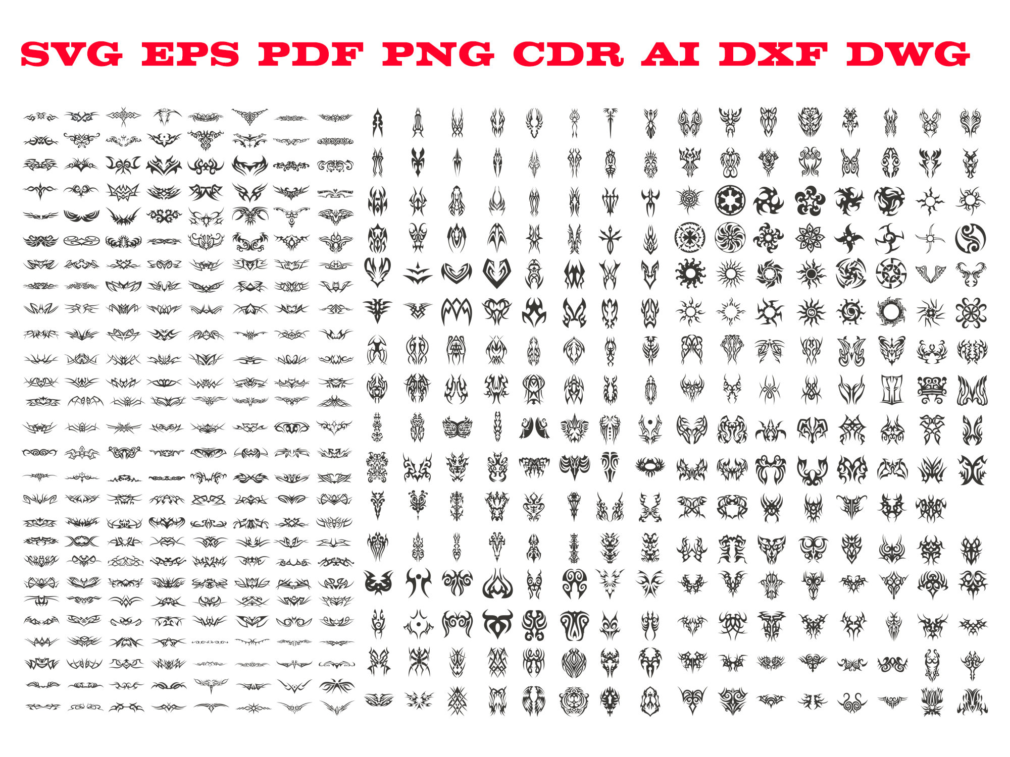 Tribal Tattoo SVG Tribal Set PNG Tattoo Decal Vinyl - Etsy UK