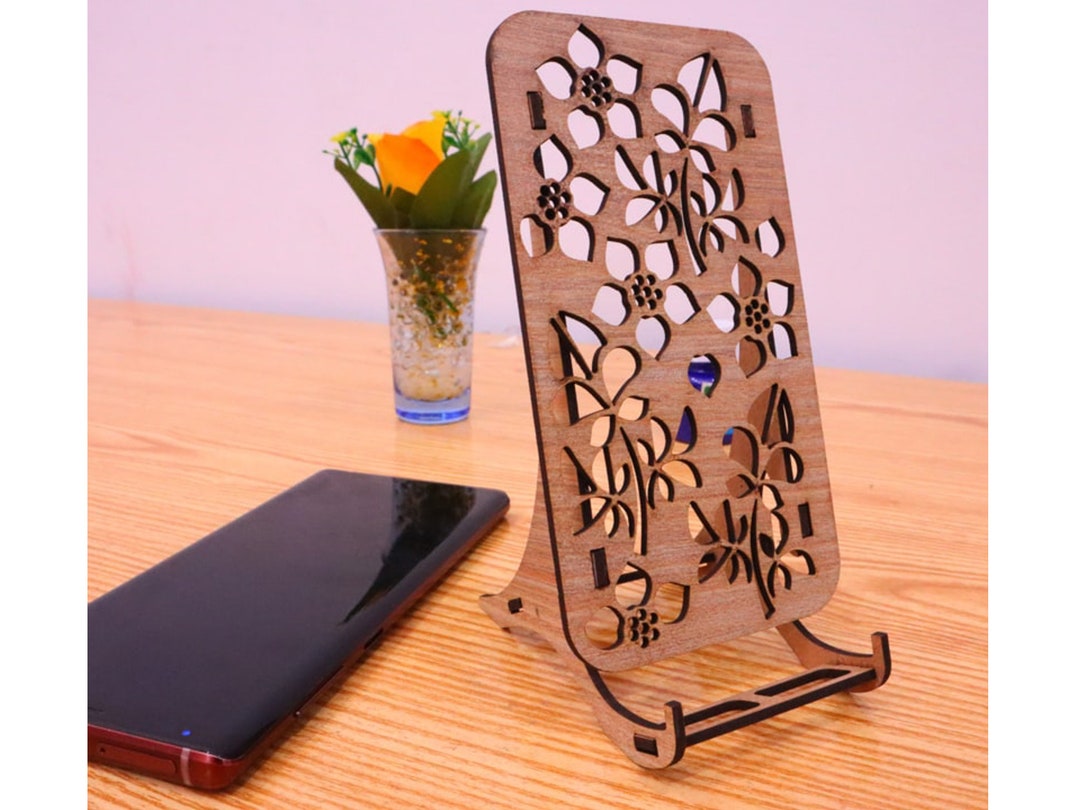 Laser Cut PHONE Stand SVG DXF Eps Easy to Use Glowforge Files and Laser ...