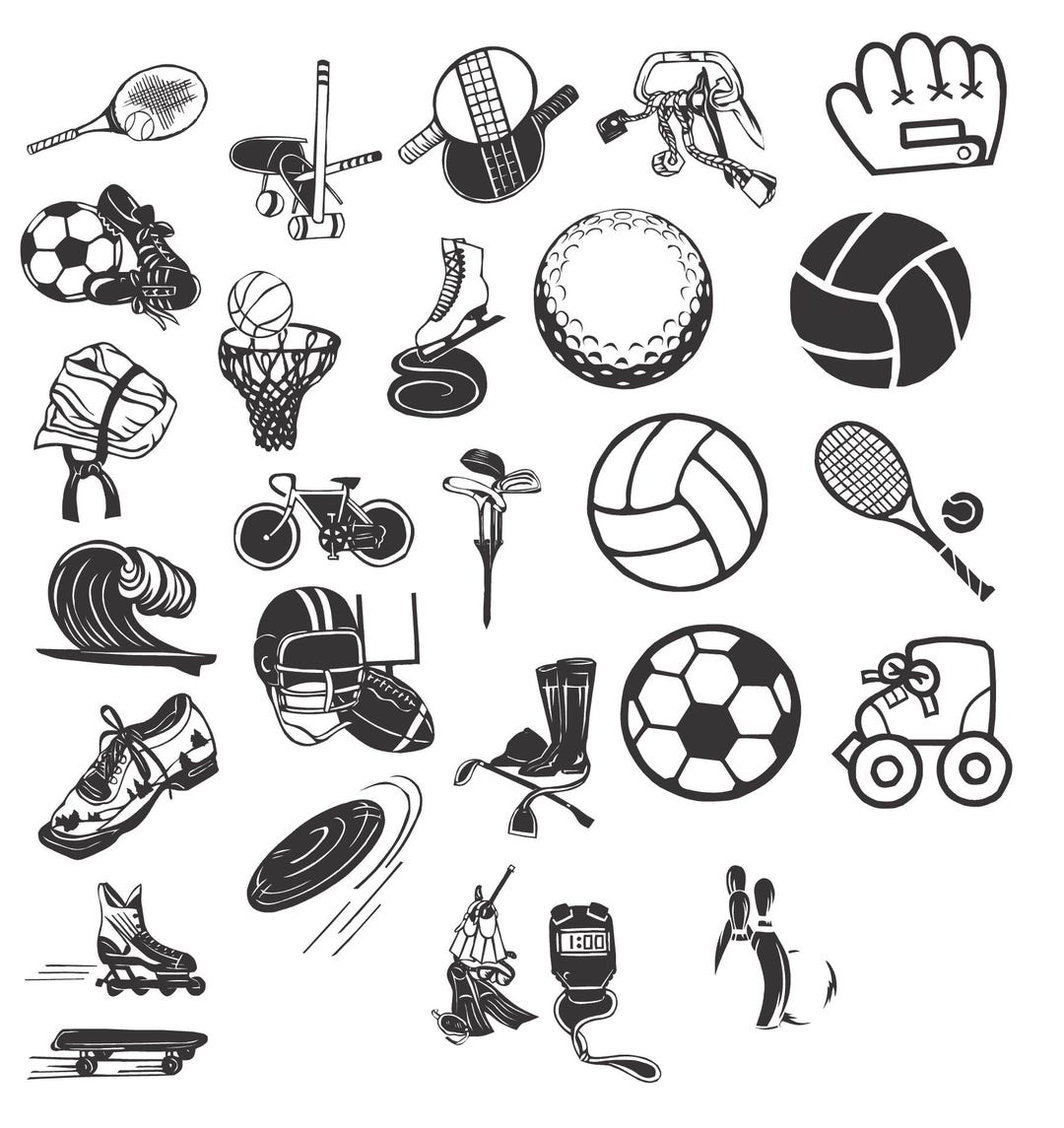Sports Equipment SVG Cut Files | Digital Download | Cricut, Silhouette ...