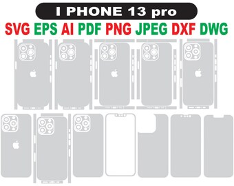 IPhone 12 Pro Max Full Wrap Skin Cutting Template Dxf, SVG, EPS, Aİ ...