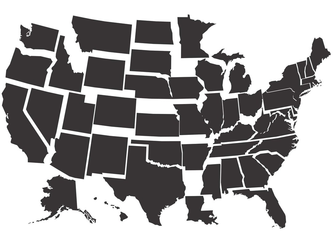 USA MAP SVG Files, States Svg Files for Cricut, All States Svg File ...