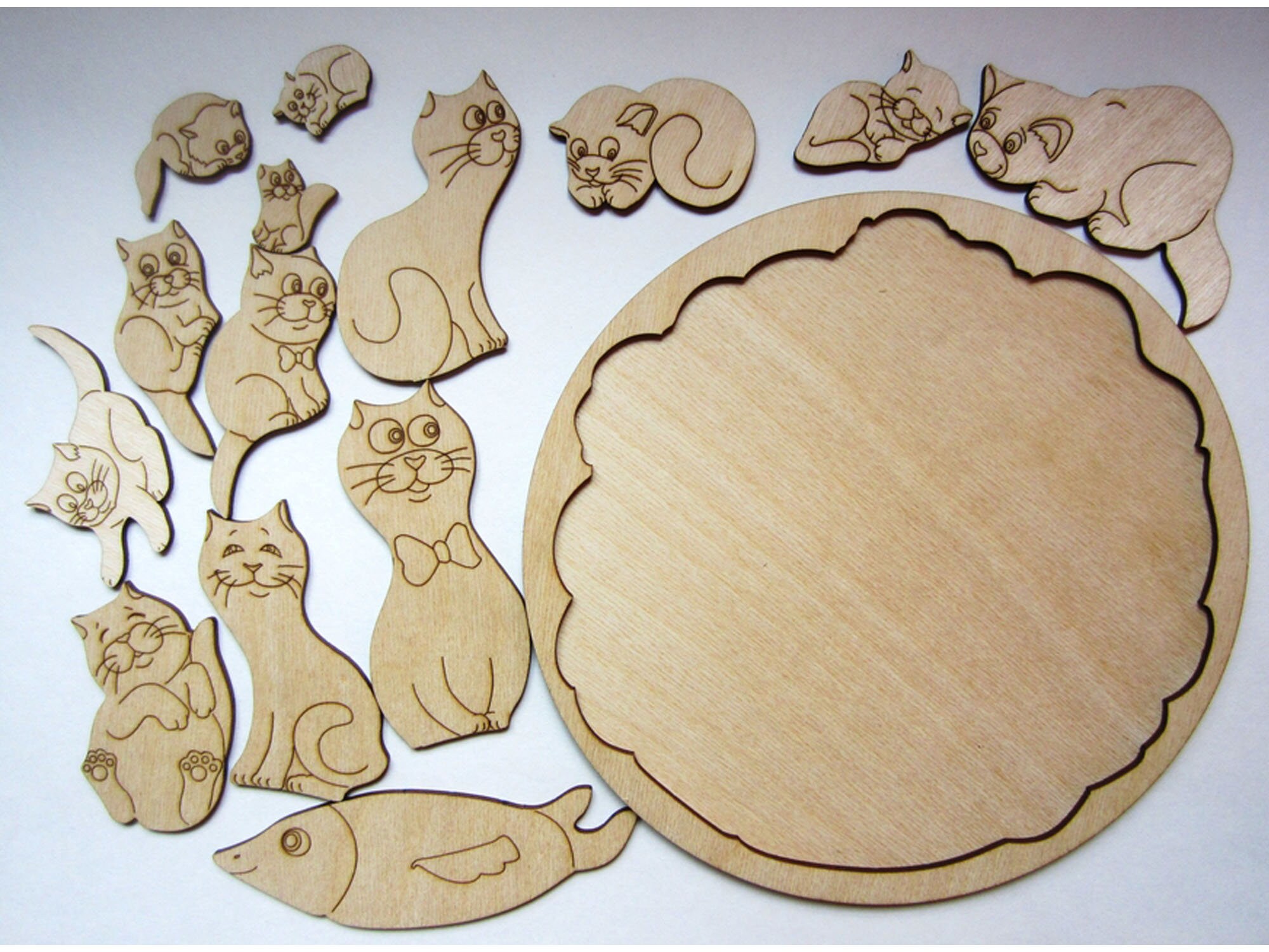 Laser Cut Animals Cats Puzzle Svg Template Glowforge - Etsy
