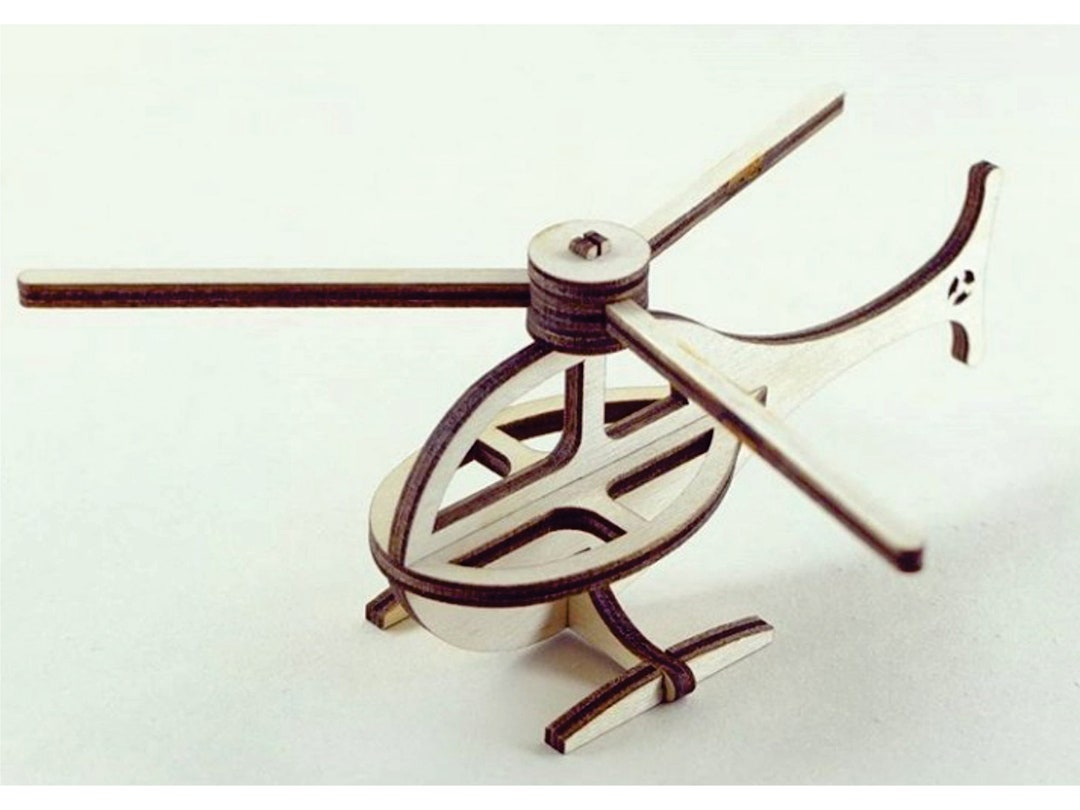 Helicopter Toy Template 3d Model Puzzle Laser Cut Files Cnc Router ...