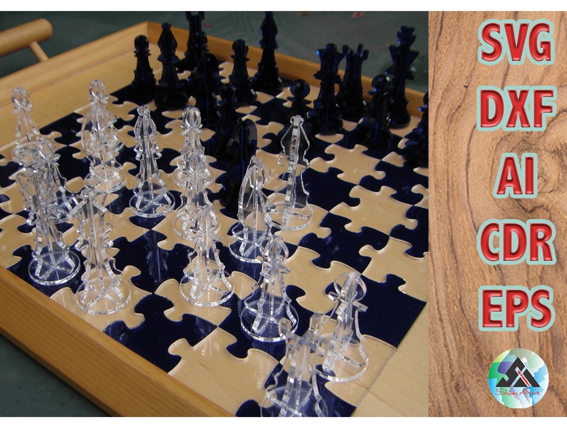 Chess Laser Cut Files Glowforge Svg Check and Checkers Svg Cut - Etsy