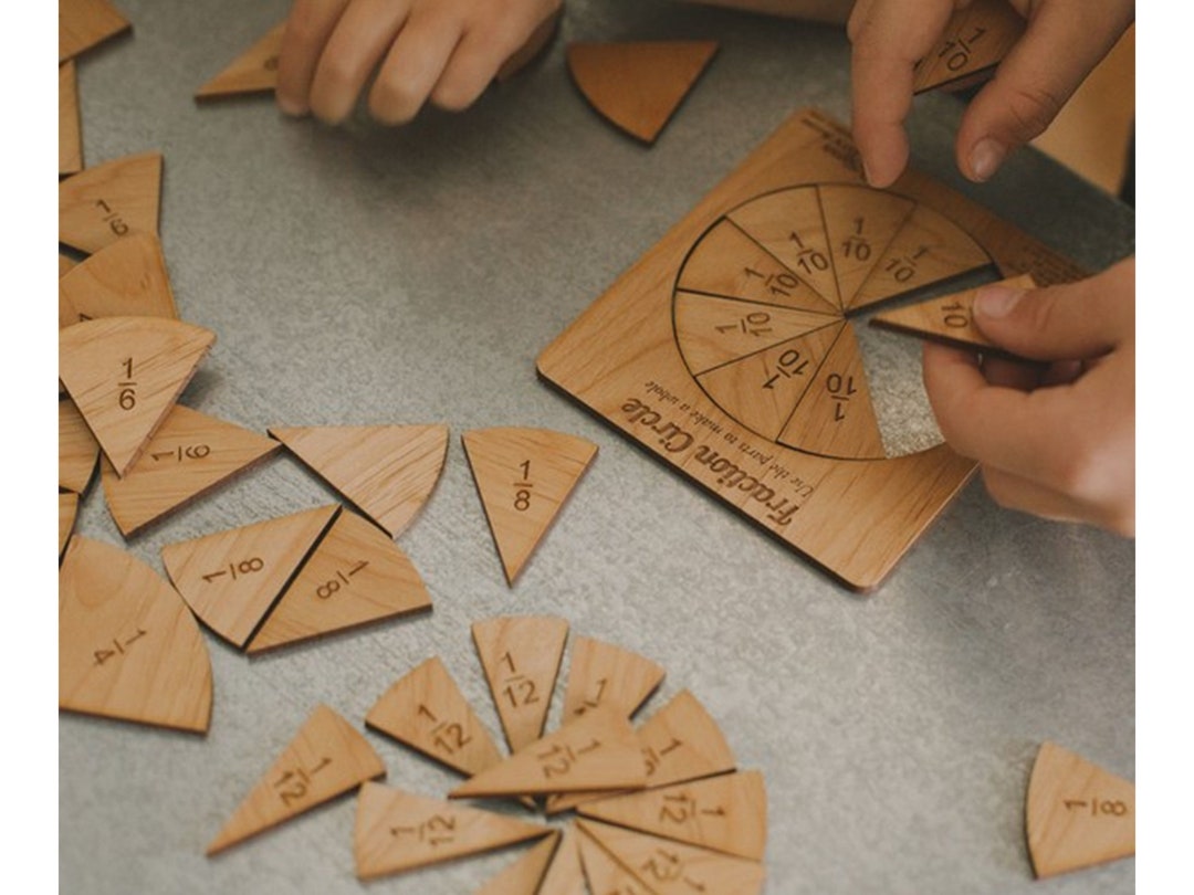 Laser Cut Wooden Fraction Circles Math Toys SVG DXF AI Glowforge Vector ...