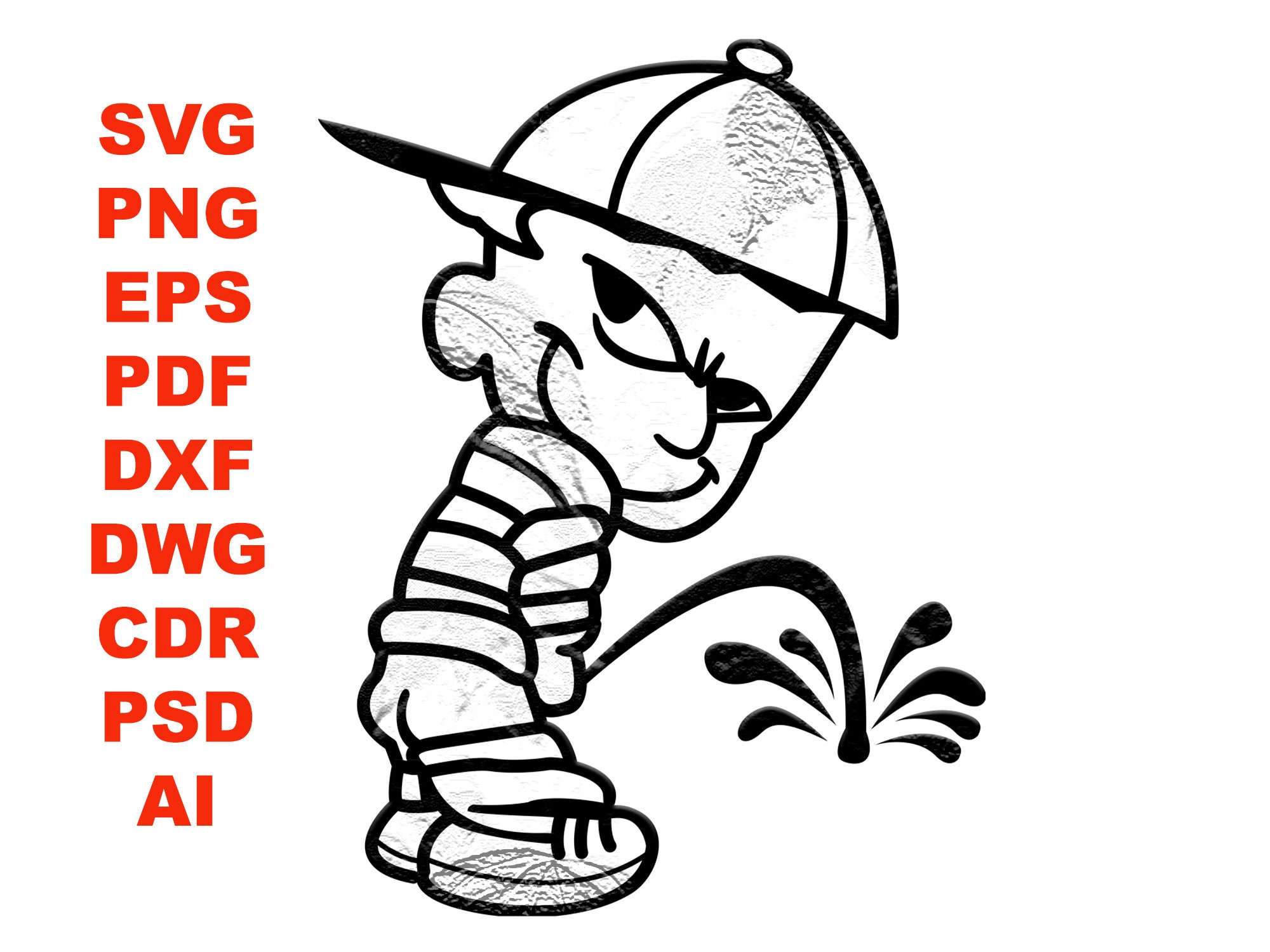 Cheeky Bad Boy Peeing on Blank Truck Car Bike Vector Art - Etsy UK