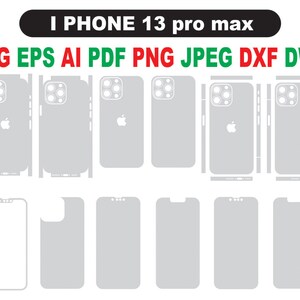 IPhone 13 Pro Max - Full Wrap Skin Cutting Template Dxf, SVG, EPS, Aİ ...