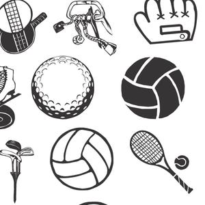 Sports Equipment SVG Cut Files | Digital Download | Cricut, Silhouette ...