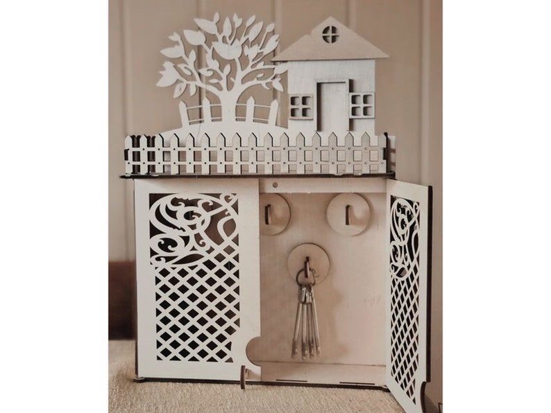 Laser Cut Wooden Key Box Cabinet Keys Storage SVG DXF EPS - Etsy