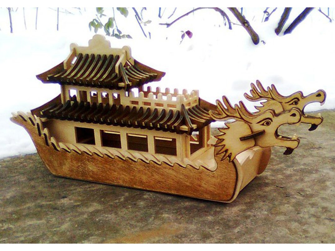Laser Cut Dragon Boat 3d Vector Plan Engrave Files, Dxf / Cdr / Dwg ...