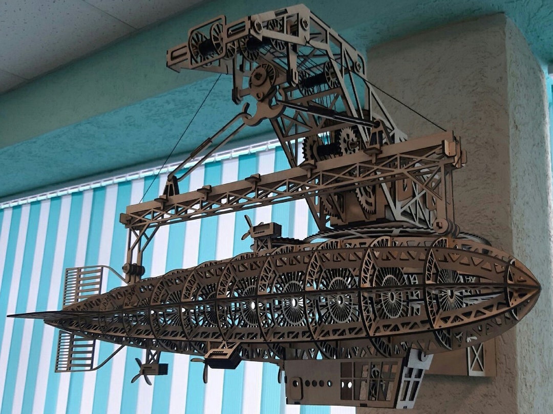 Laser Cut Airship 3d Room Decor 3mm Wooden Puzzle 3d Model Laser Cut ...