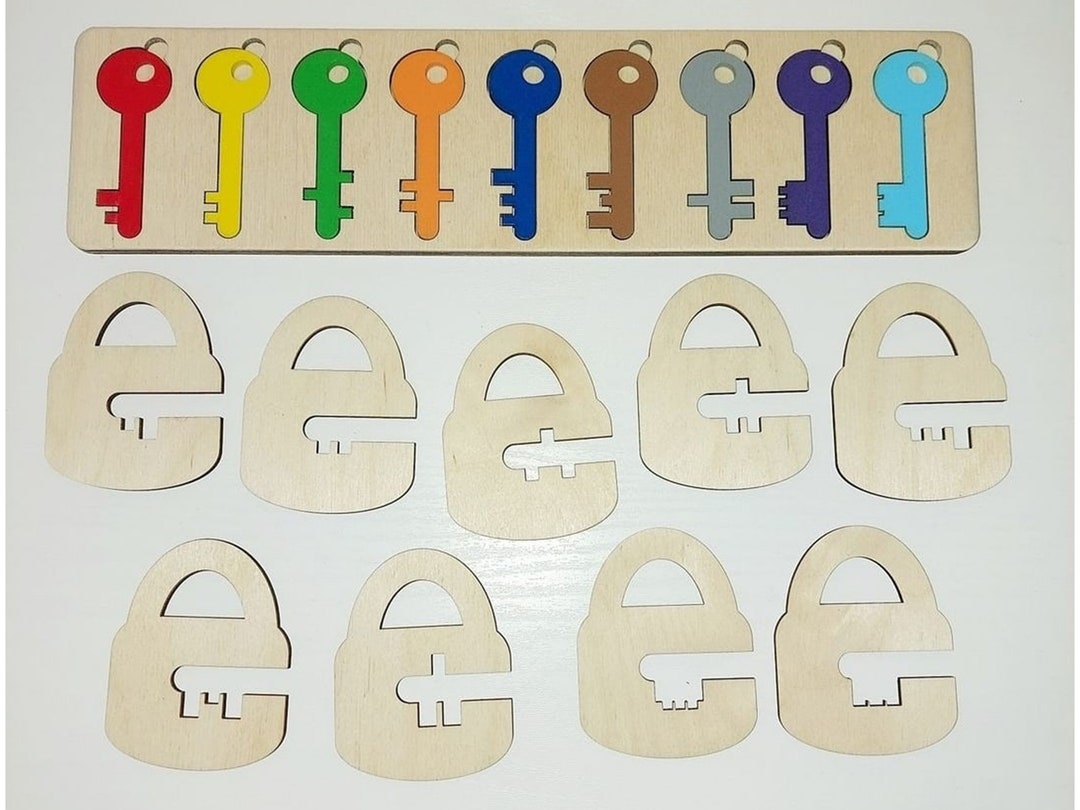 Laser Cut Lock and Key Toy Kids Learning Locks AI SVG DXF - Etsy
