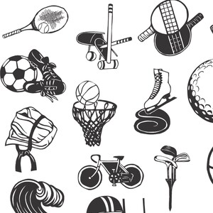 Sports Equipment SVG Cut Files Digital Download Cricut, Silhouette ...