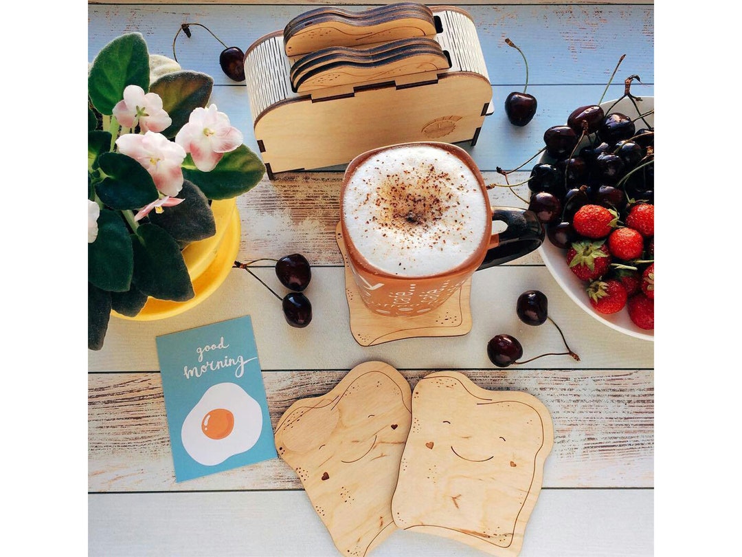 Laser Cut Toaster-set-of-coasters Plywood Laser Cut Files DXF SVG CDR ...