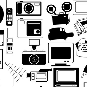 Vintage Gadget Clipart: Perfect for Digital & Print Designs | Old Tech ...