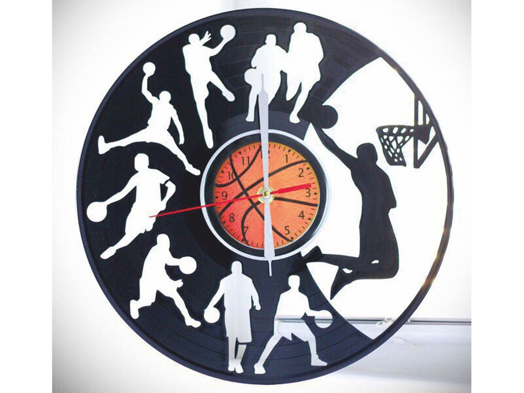 Basketball Wall Clock , Art, Vinyl, Record, Wall Clock, Laser, Cut, Cnc ...