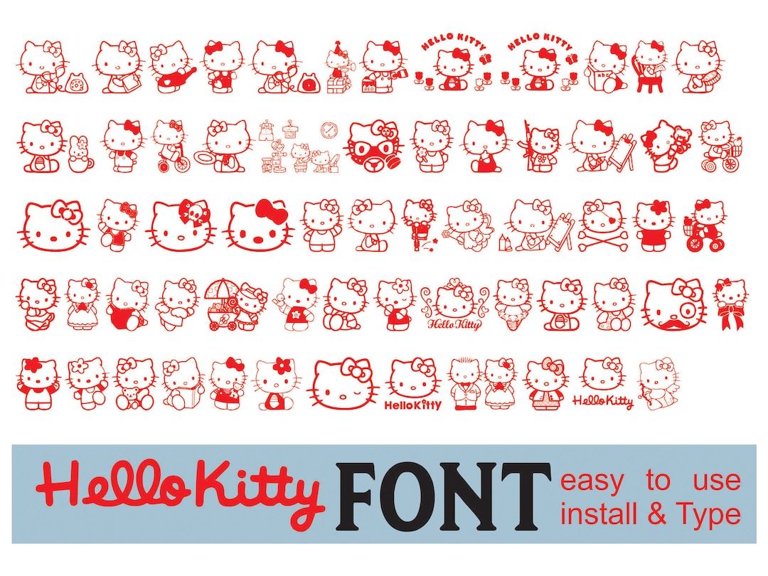 Kawaii Kitty Font - Etsy