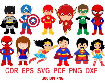 Cute Girl Superhero Clipart Bundle Super Heroes PNG (Download Now) - Etsy
