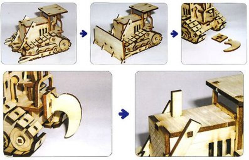 Laser Cut Bulldozer 3D Model Kit Cdr Ai Dxf Eps Pdf SVG - Etsy