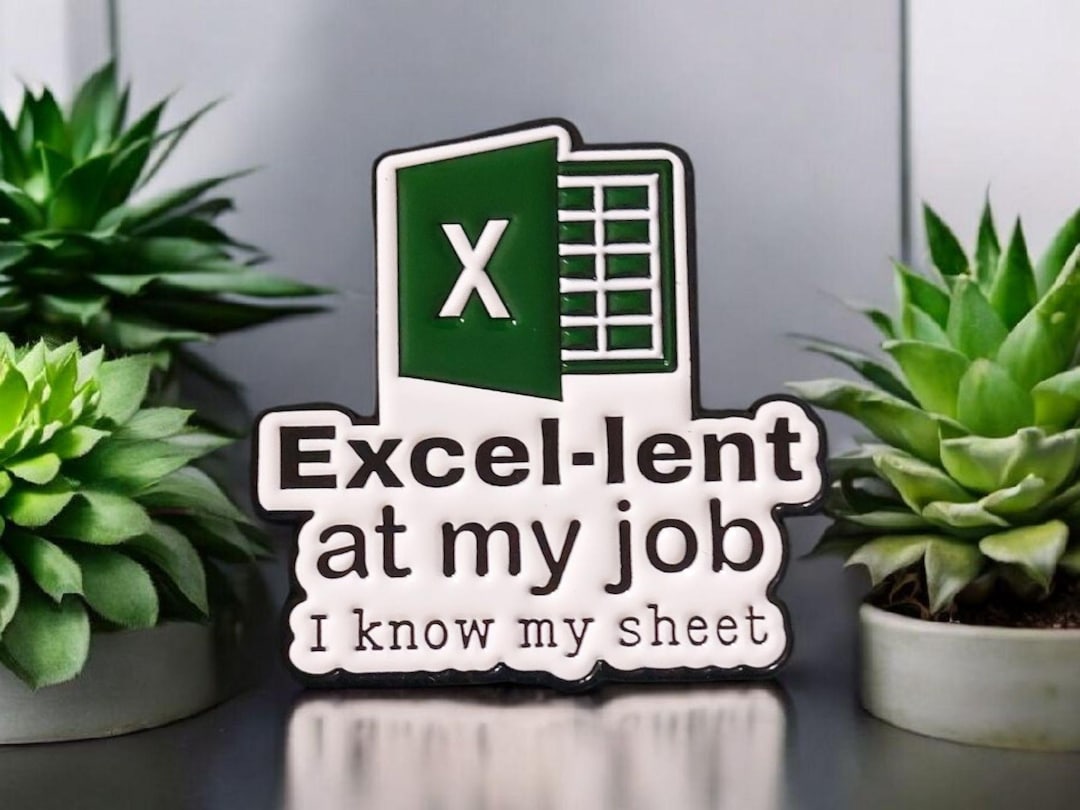 Badge Exel I Am Exel Lent at My Job I Know My Sheet Funny Pin IT Ler ...