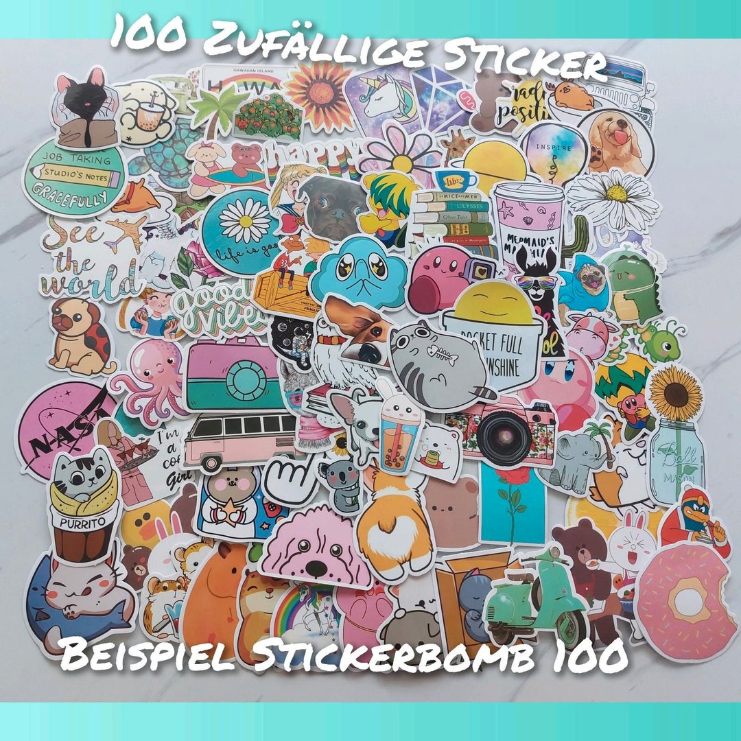 Sticker Set Stickerbomb Funny Stickers No Bad Vibes 100 Pieces Random ...