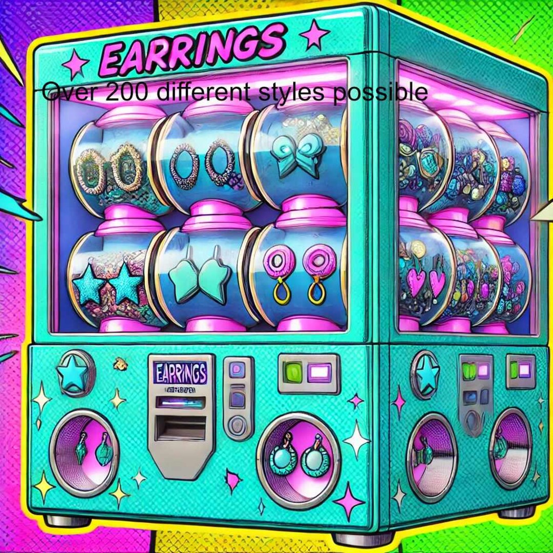 Gacha Earrings Over 250 Styles Possible Cat Earrings Cartoon Glitter ...