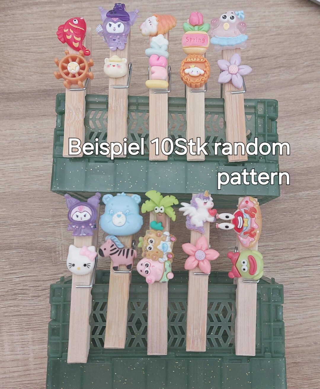 XL Clips Made of Bamboo Wood Office Clips Clothespins Universal Clips ...
