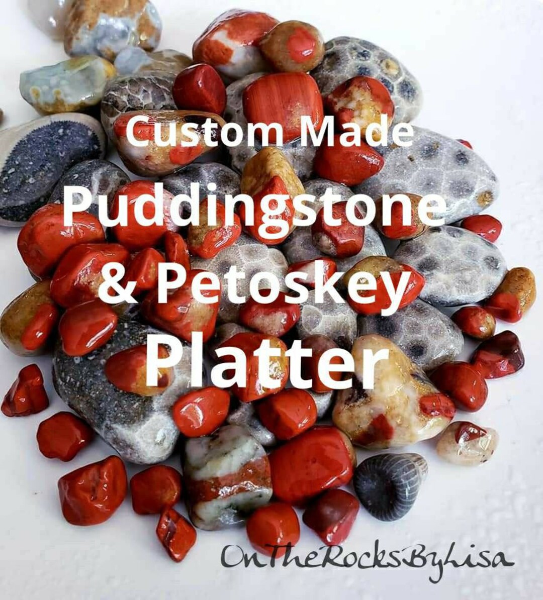 10 Petoskey Puddingstone Platter, Fruit Bowl, Stones, Michigan Made,one ...