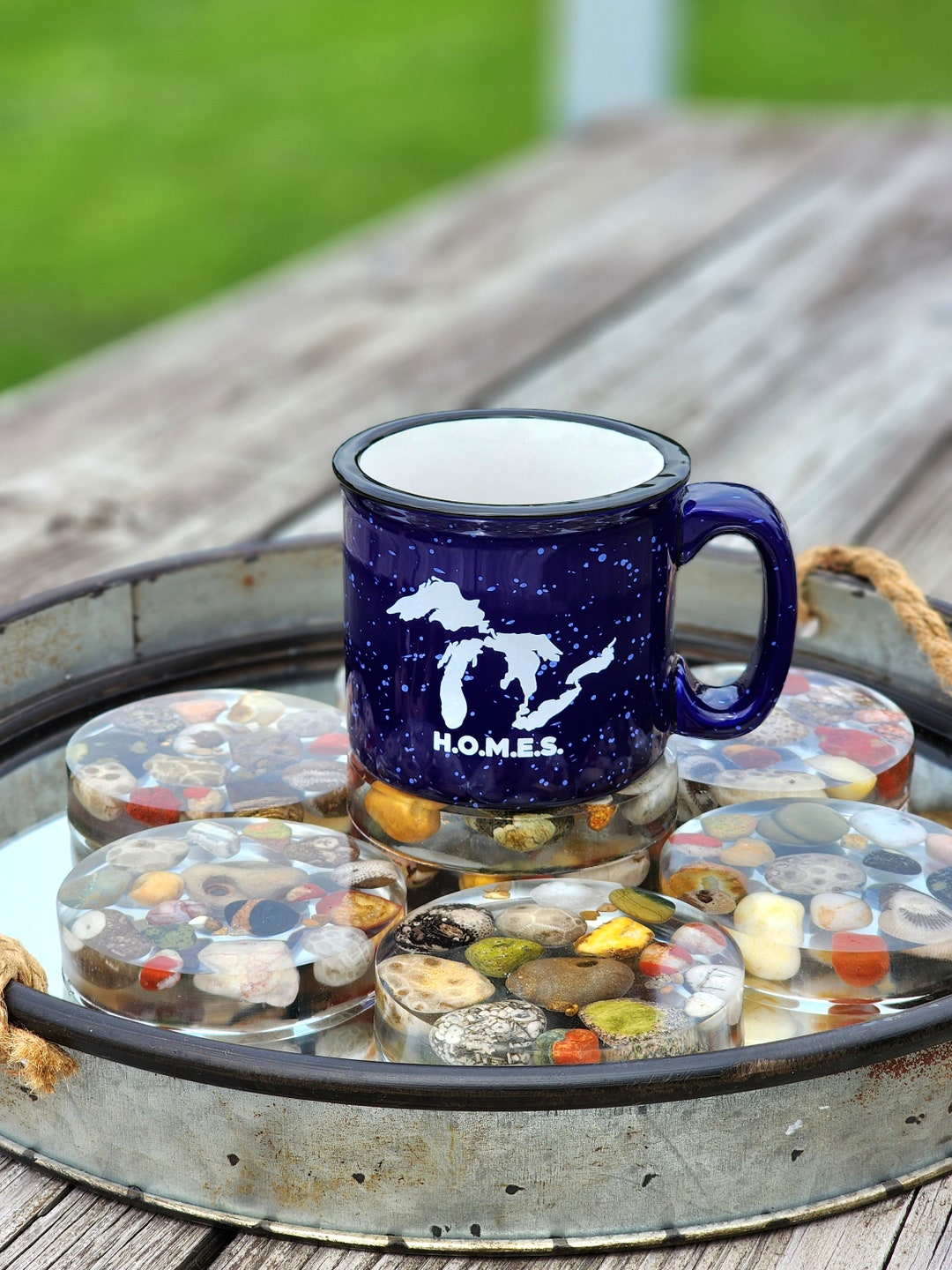 Michigan Petoskey Stone Puddingstone Lake Huron Rocks Stone Resin ...