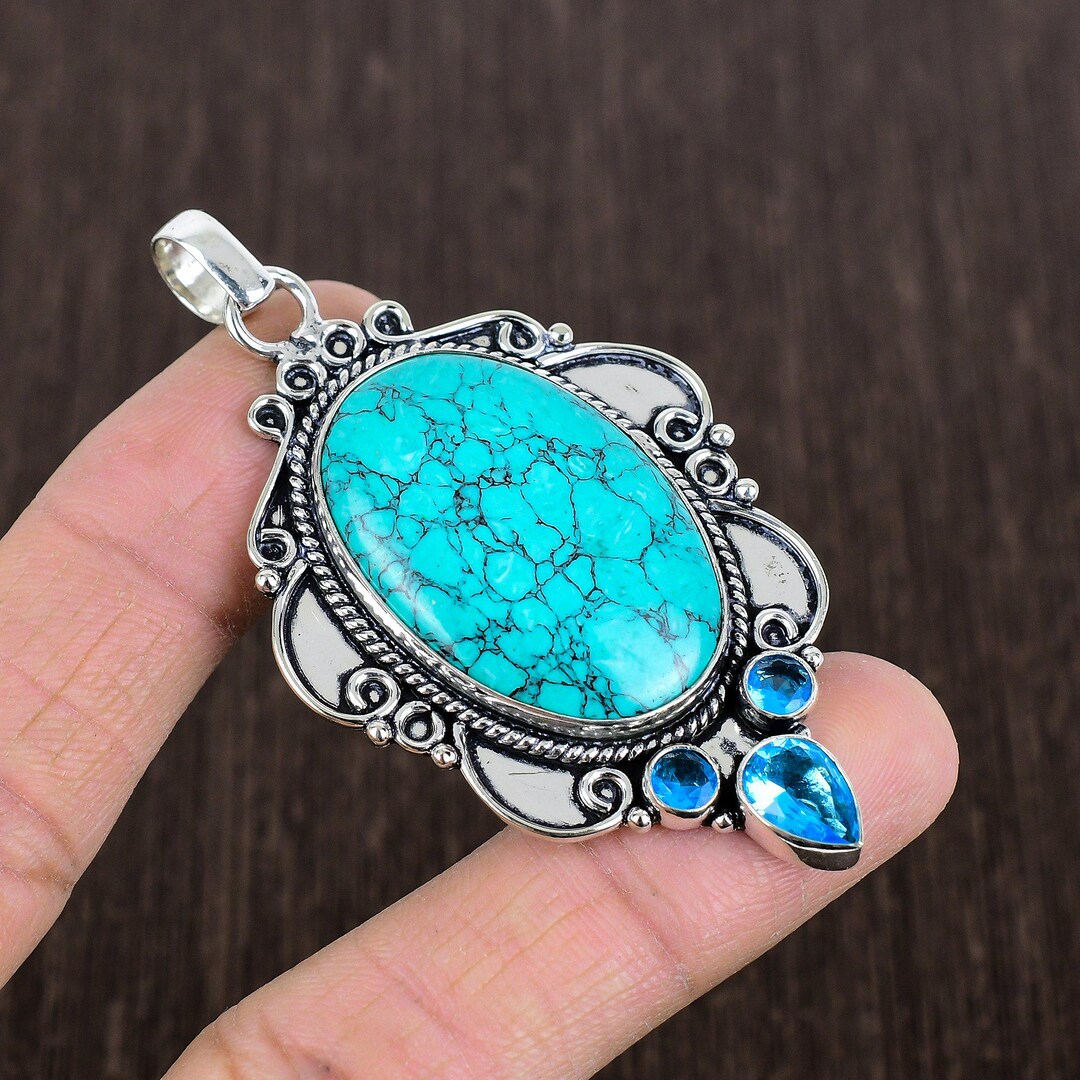Tempting Spider 925 Starling Silver Pendant, Turquoise Gemstone 925 ...