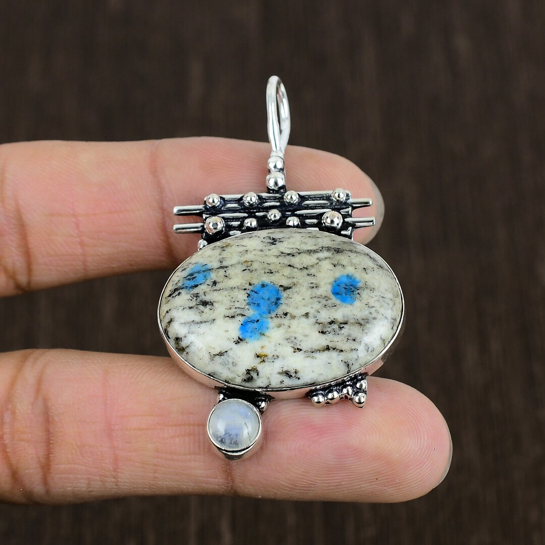 Awesome Moonstone Evil Eye Pendant, K2 Jasper Pendant, 925 Starling ...