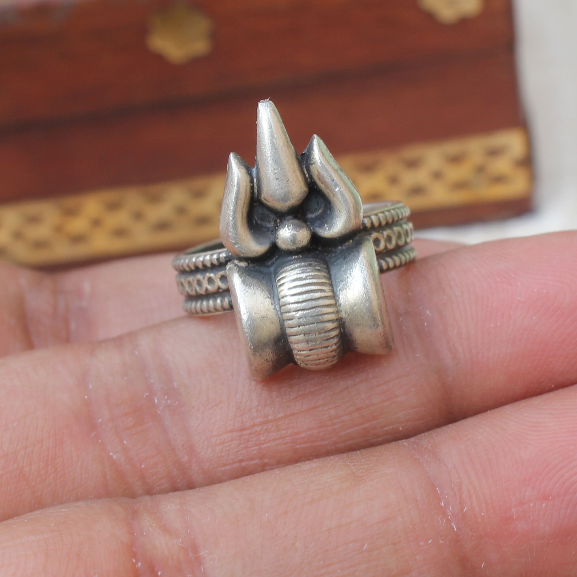 Hindu Gott Shiva Trishul Ring 925 Starling Silber Modischer | Etsy