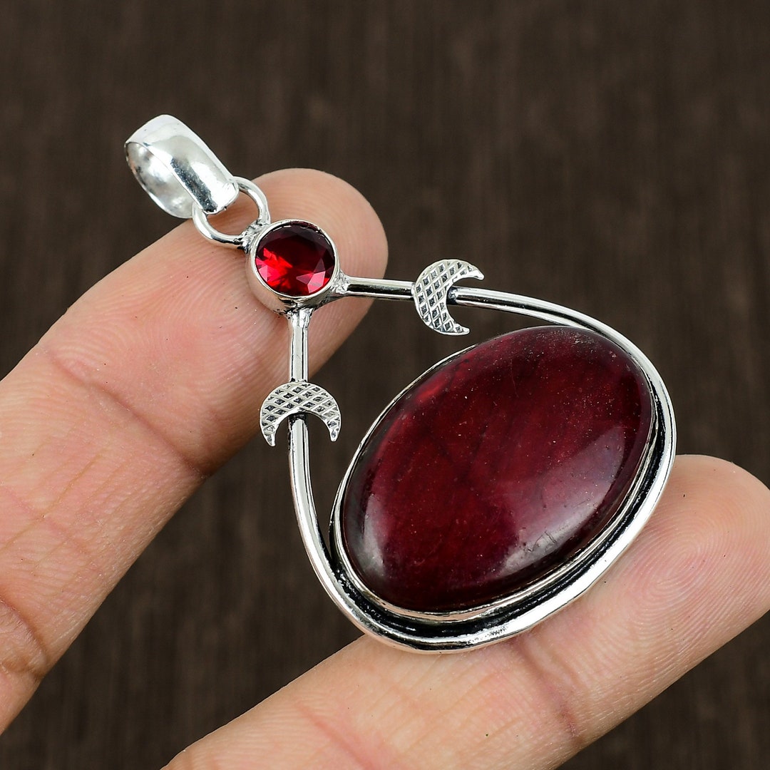 Attractive Red Flash Labradorite Pendant, 925 Starling Silver Pendant ...