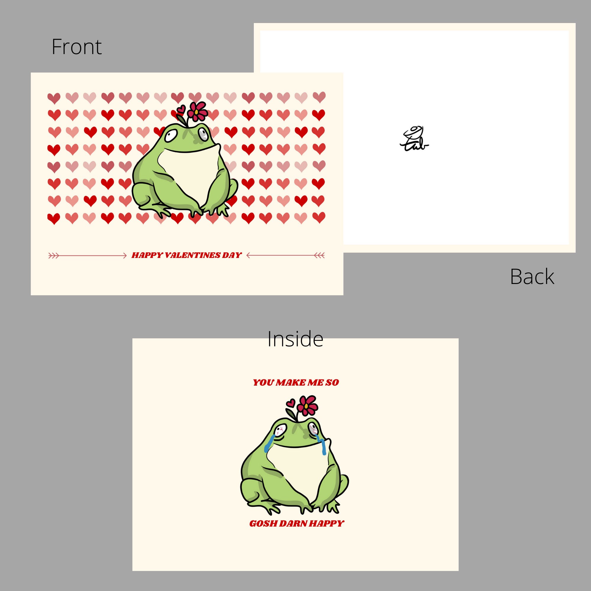 Happy Derpy Frog Card Happy Frog Derpy Frog Happy Crying | Etsy