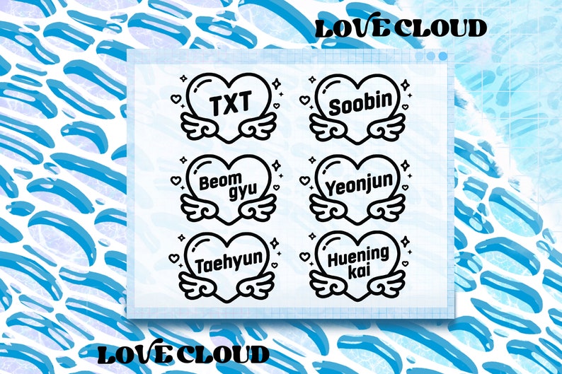 TXT Lightstick Holographic Decal Stickers // Kpop Heart - Etsy