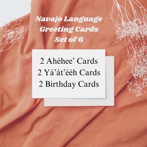 Navajo Language Dine Bizaad Greeting Cards, Set of 6, Happy Birthday ...