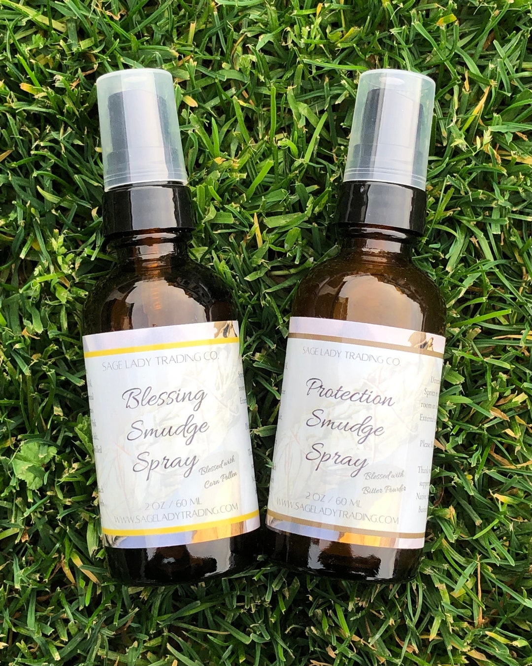 Smokeless Smudge Spray Gift Set: BLESSING Spray and PROTECTION Spray ...