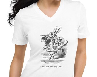 Alice in Wonderland Shirt White Rabbit Tshirt Mad Hatter Tea | Etsy