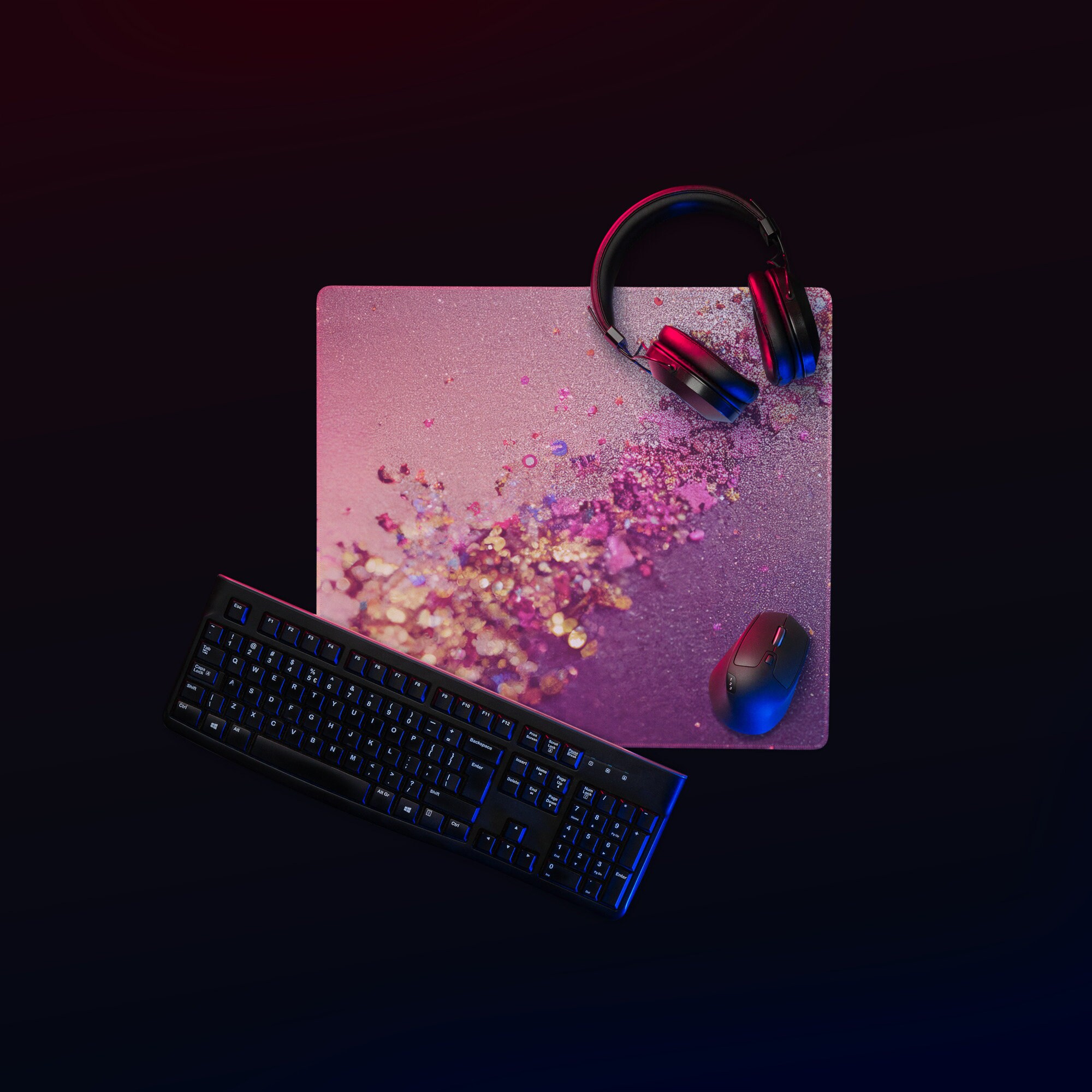 Pink Glitter Gaming Mousepad Aesthetic Sparkle Desk Mat XXL - Etsy