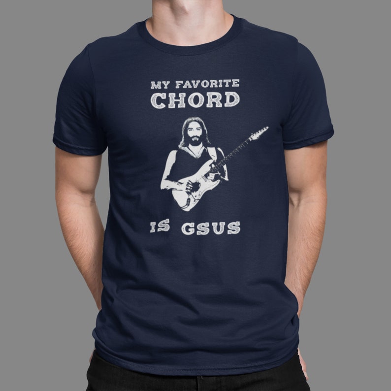 My Favorite Chord is Gsus Jesus Playing Guitar Shirt - Etsy