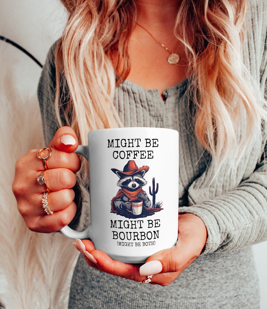 Cowboy Raccoon Mug Funny Trash Panda Coffee Cup, Bourbon Lover Gift ...